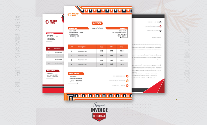 Make Professional Invoice, Letterhead, Rate List, | Legiit