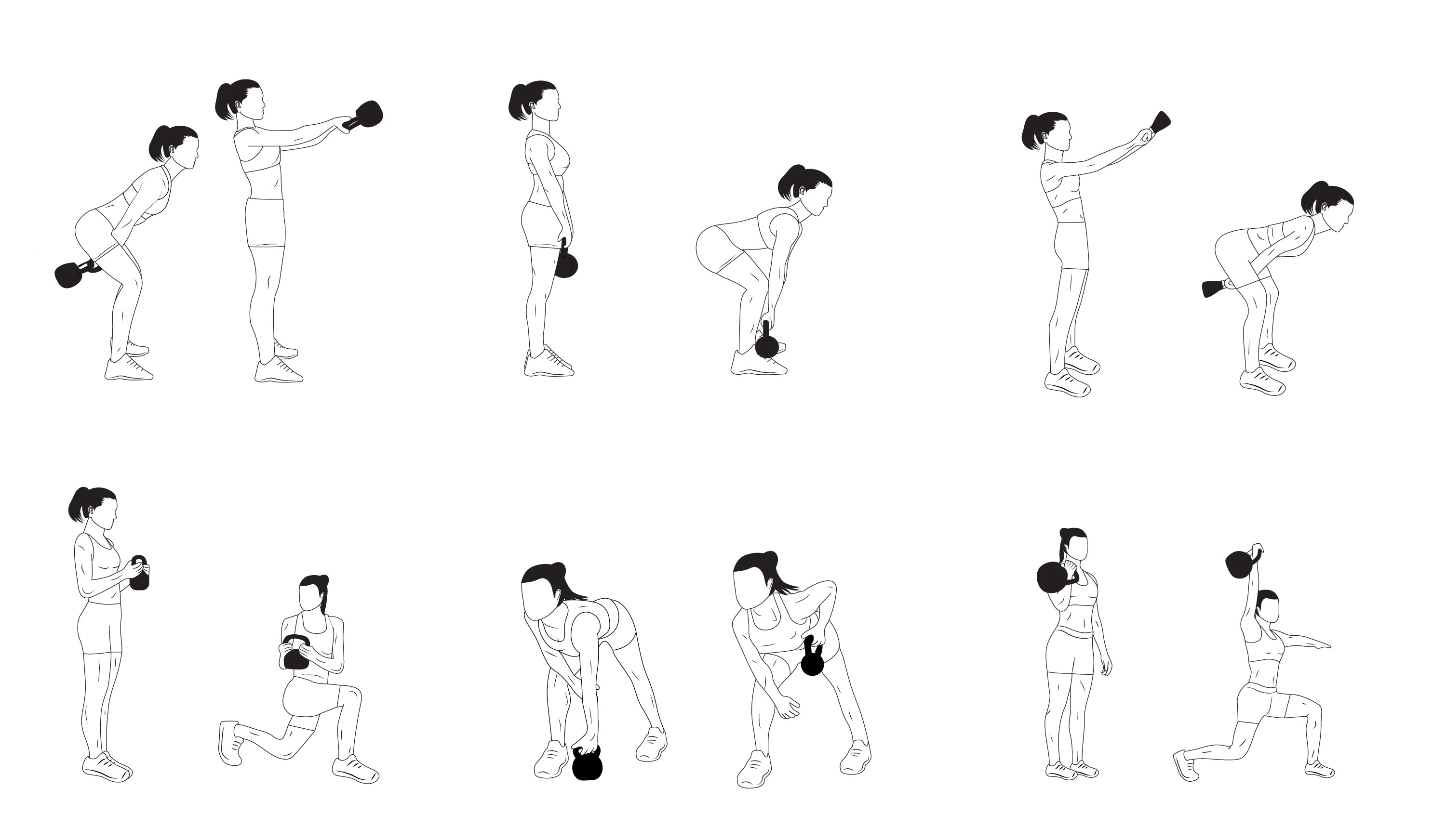 Draw Exercise, Yoga, Fitness Pose Illustration, And Vector Line | Legiit