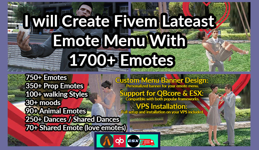 Fivem Latest Emote Menu Creation With 1700+ Emotes | Legiit