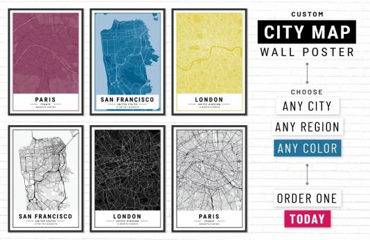 Custom City Map Wall Art Poster | Legiit