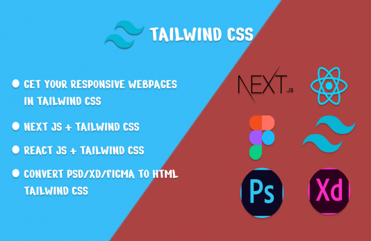 Convert PSD , Xd And Figma To Tailwind CSS HTML | Legiit