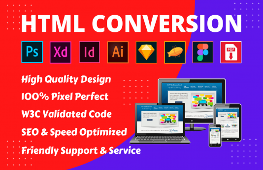 Figma To HTML, XD To HTML, PSD To HTML CSS JS | Legiit