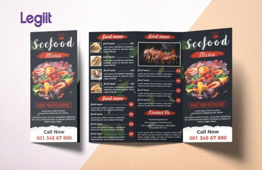 Trifold Brochures Restaurant Menu | | Food Flyer | Legiit