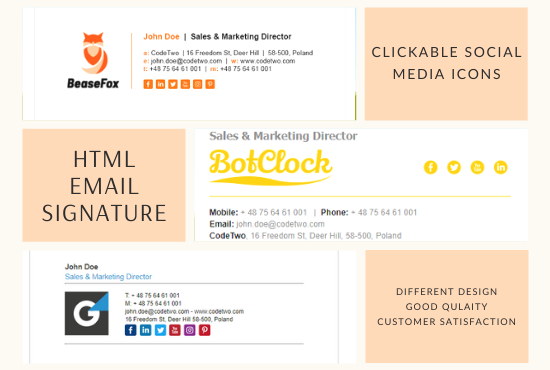 Create A Unique Clickable HTML Email Signature. | Legiit