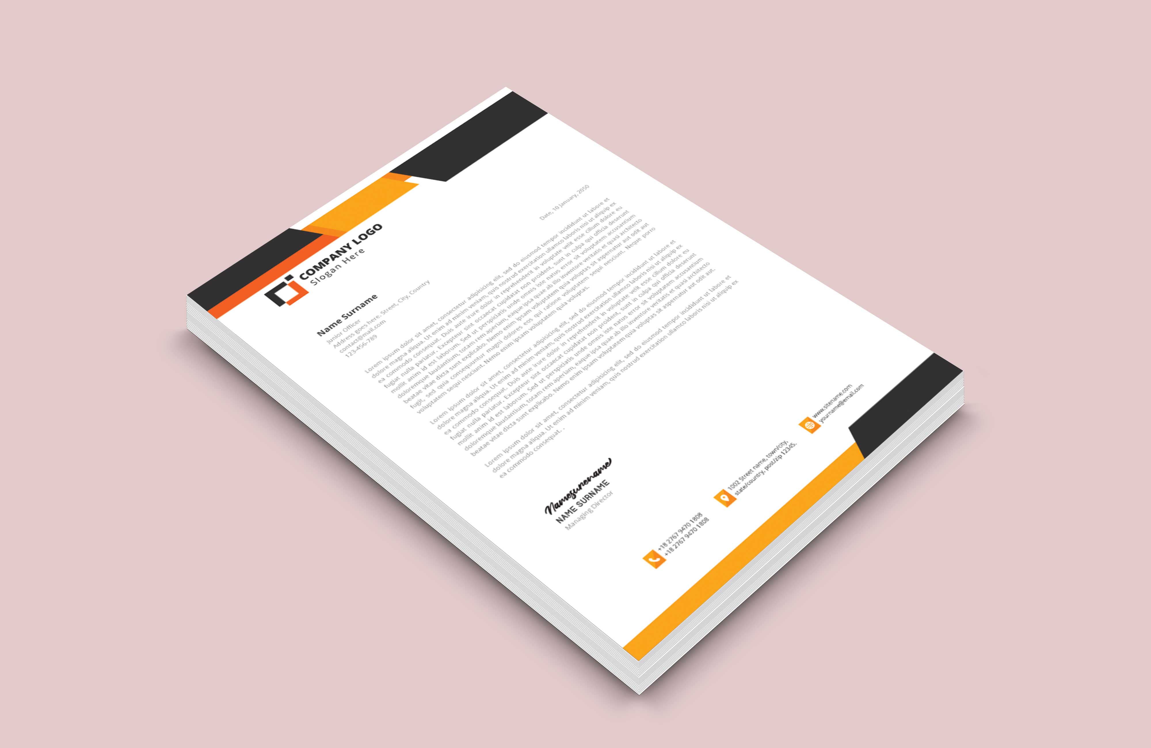 Design Editable Business Letterhead Template | Legiit