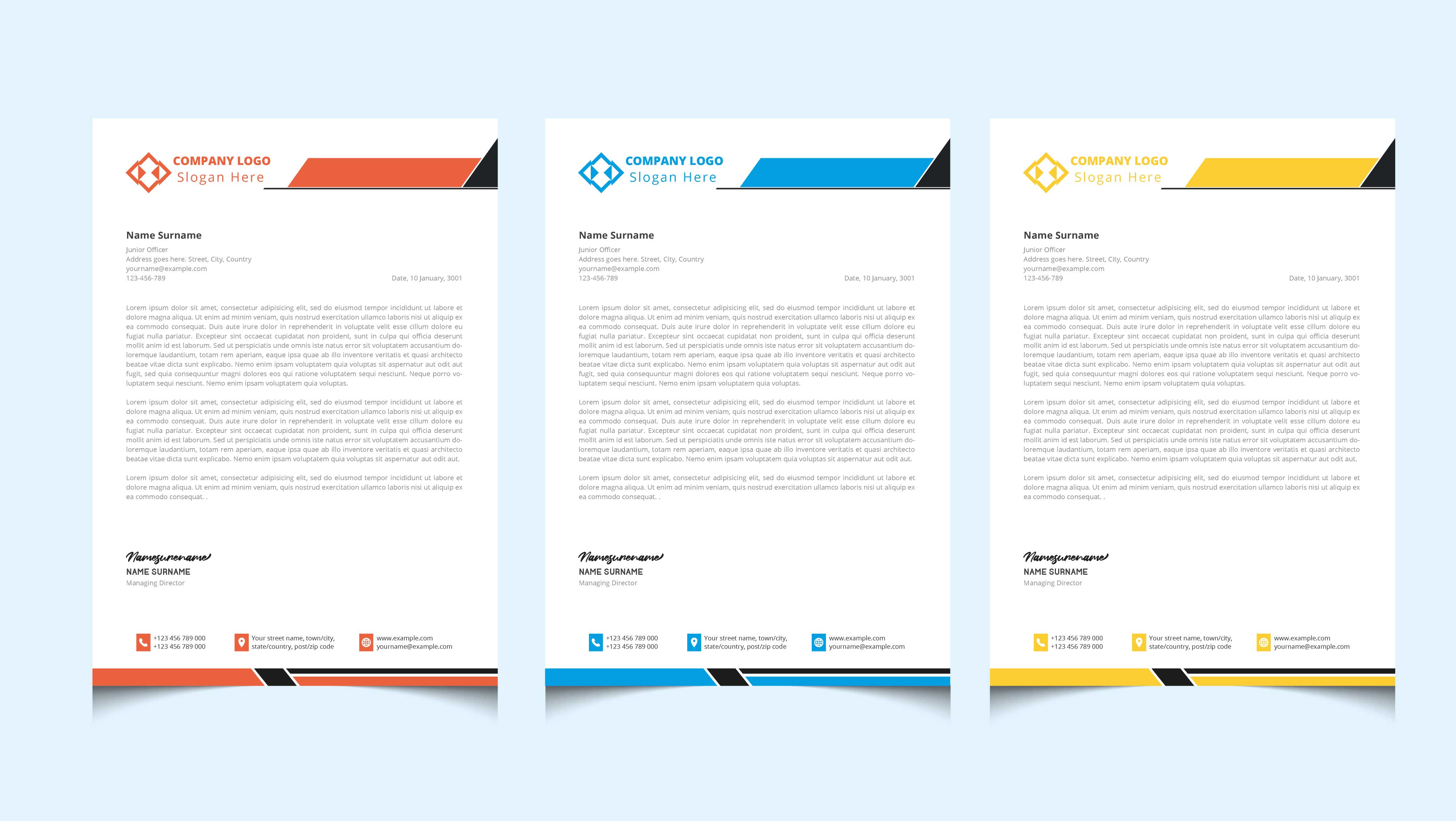 Design Editable Business Letterhead Template | Legiit