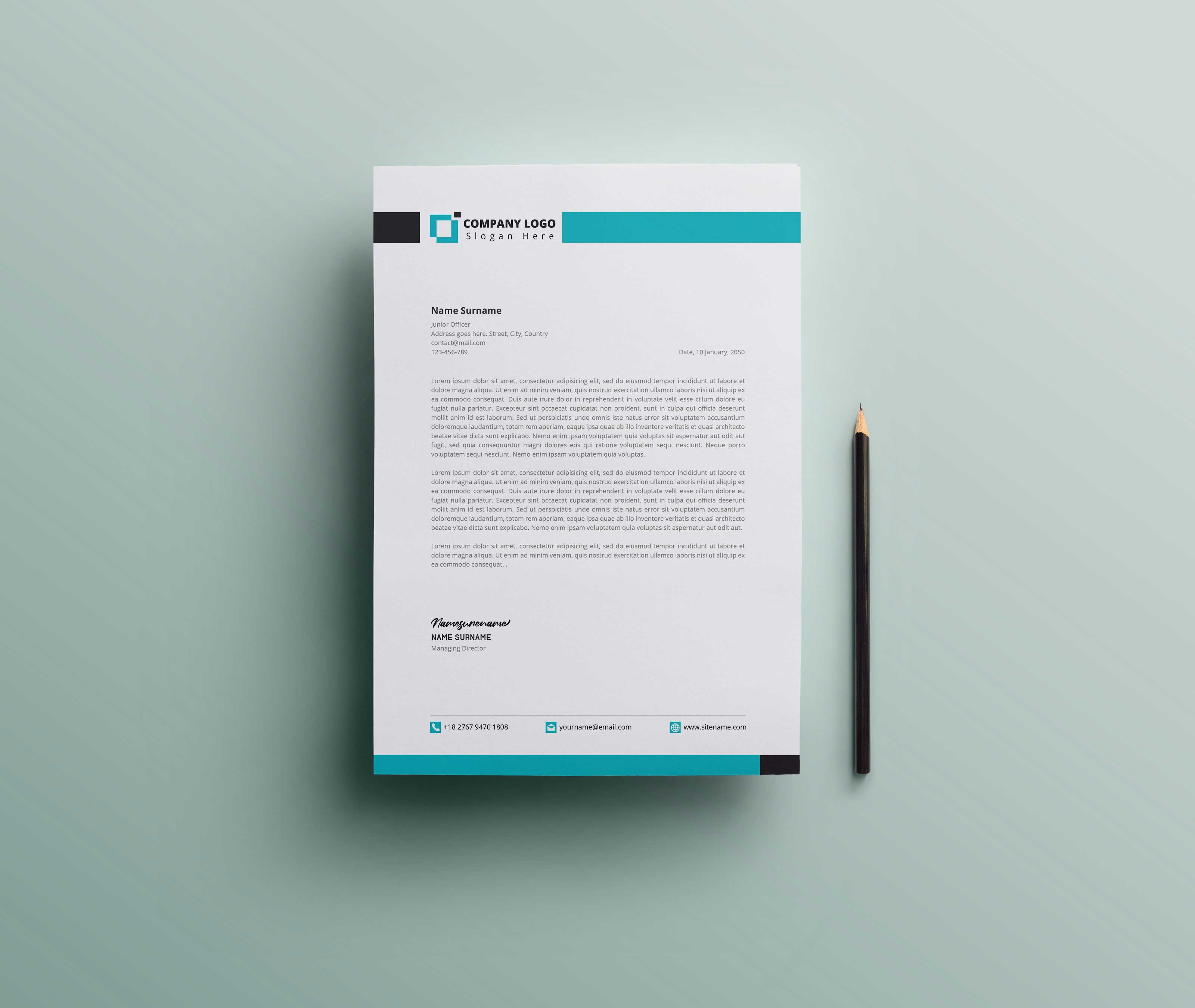 Design Editable Business Letterhead Template | Legiit
