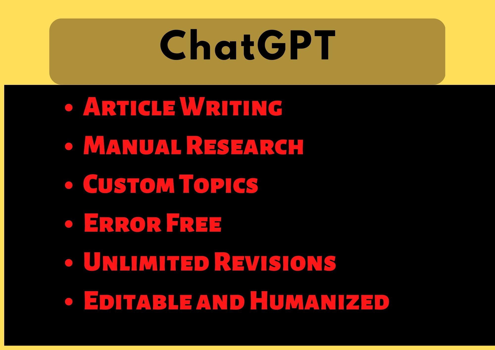 Write Articles Via ChatGPT Perfectly Humanized | Legiit