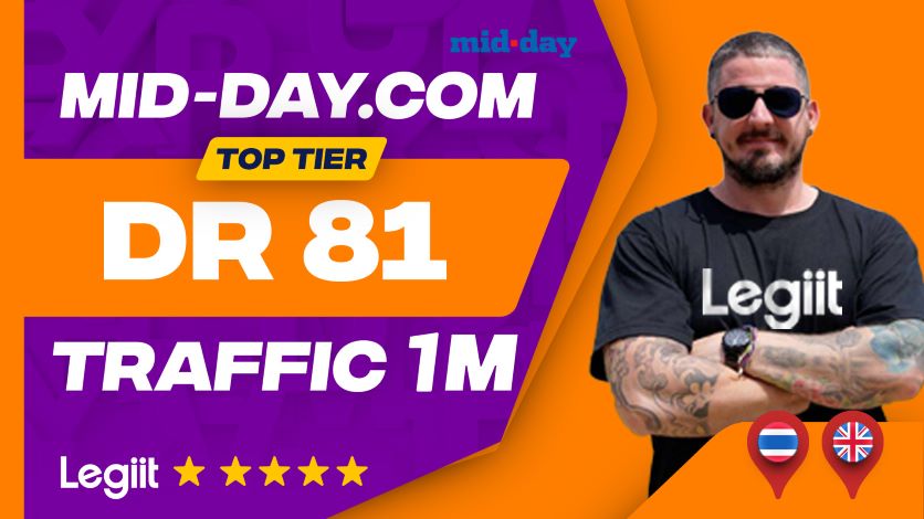 Guest Post On MID-Day DR 81 Traffic 900k DA 85 | Legiit