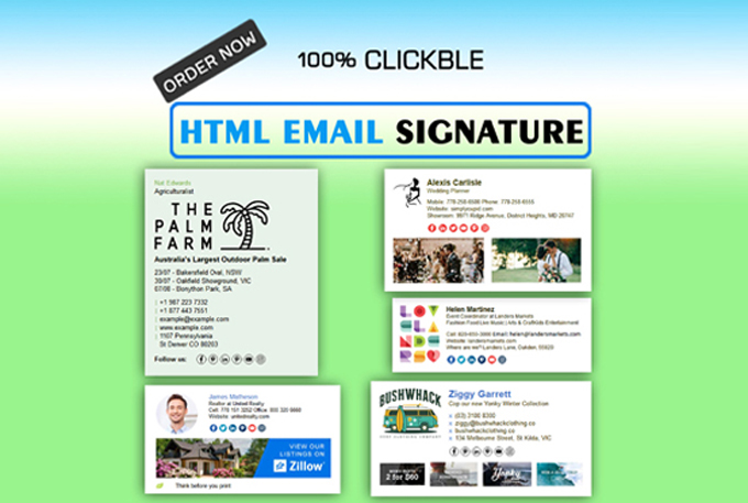 Design Clickable Html Email Signature | Legiit