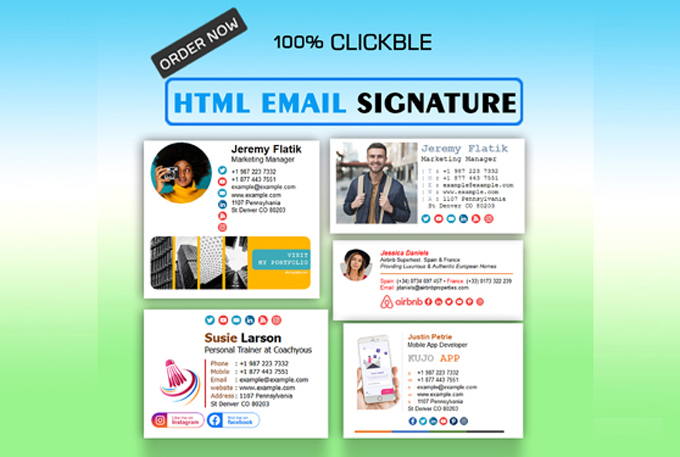 Design Clickable Html Email Signature | Legiit