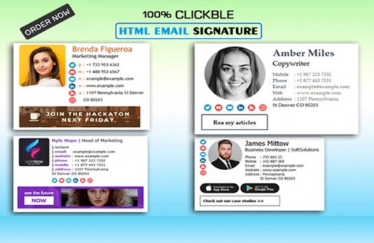 Design Clickable Html Email Signature | Legiit