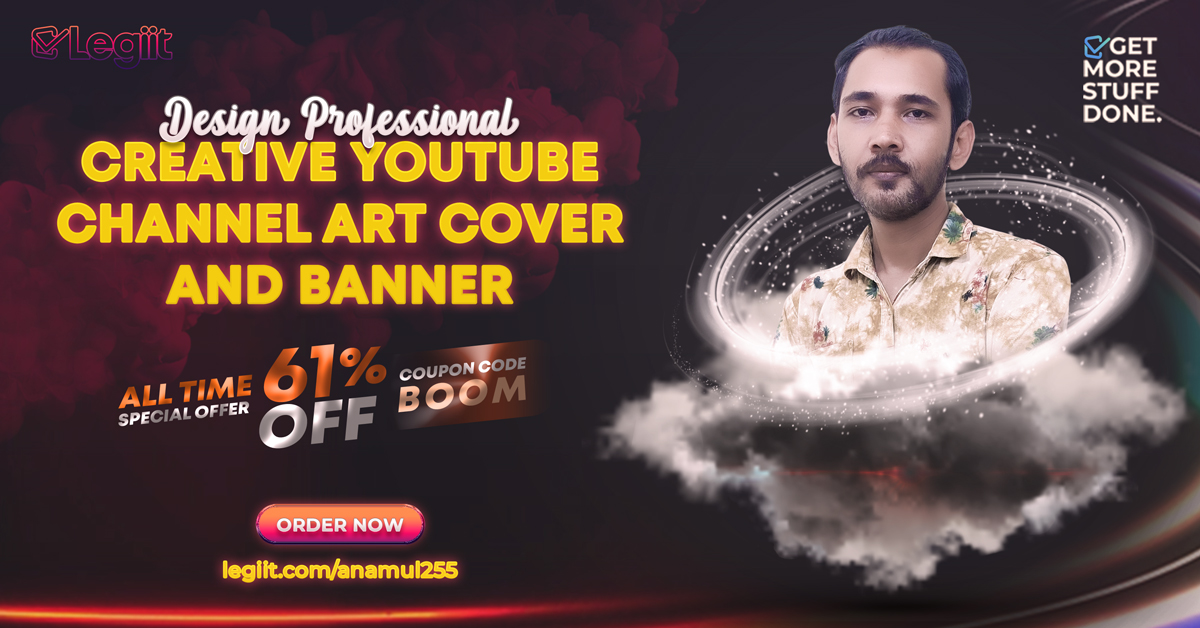 Design Professional Creative Youtube Channel Art Cover Banner | Legiit