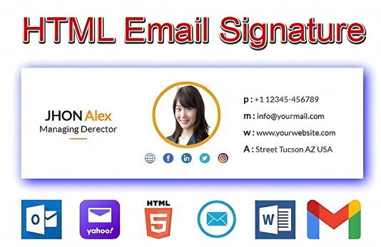Signature Html, Clickable Html Email Signature | Legiit