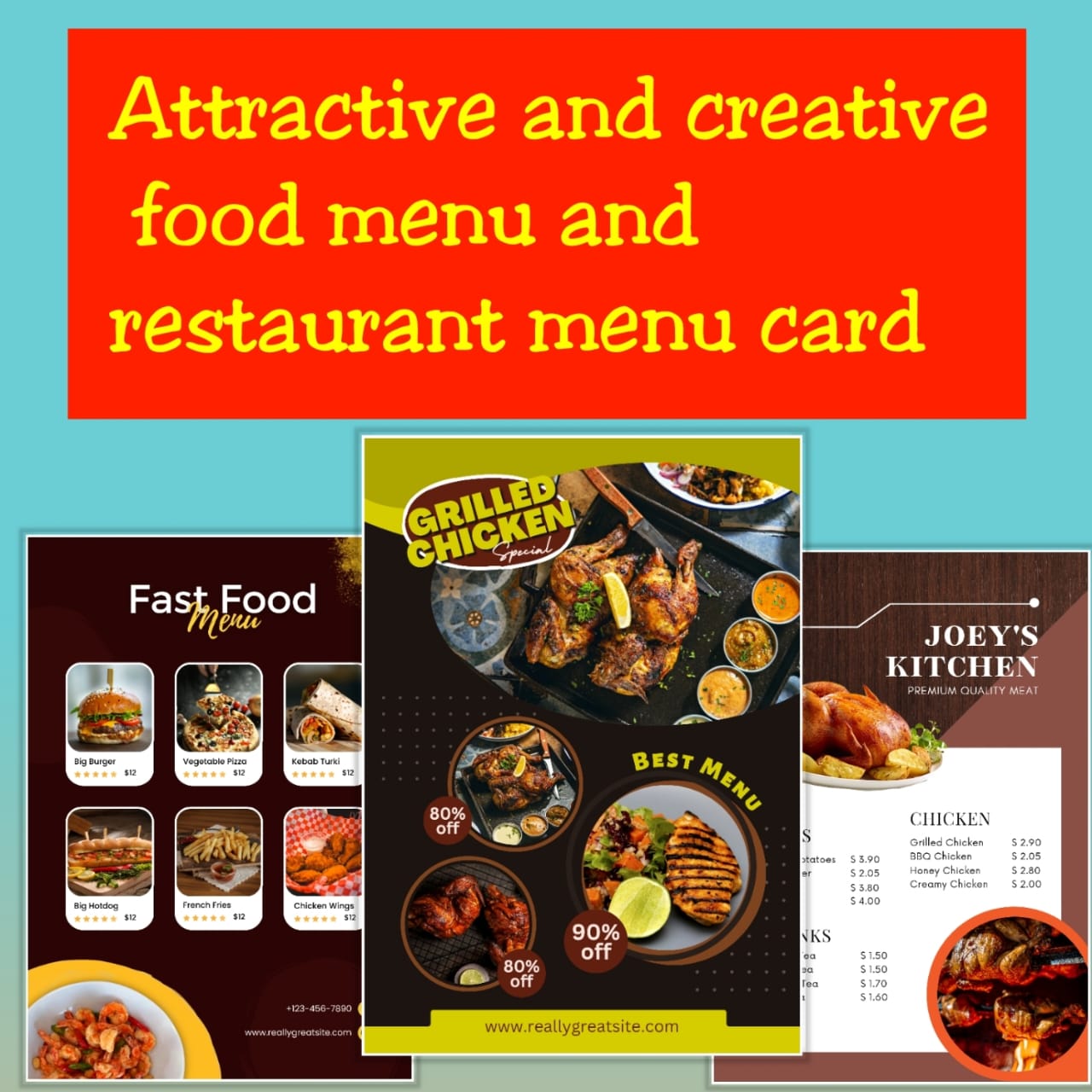 Design Menu Cards, Food Menu, Price List | Legiit