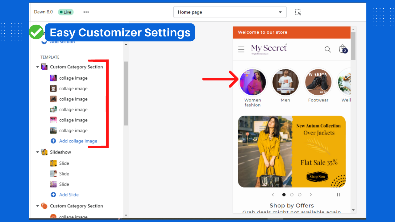 Shopify Custom Sliding Category Section | Legiit