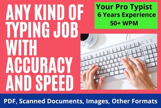 Accurate Extra Fast Typing Job Of 100 Pages, Fast Typing, No Mistakes | Legiit
