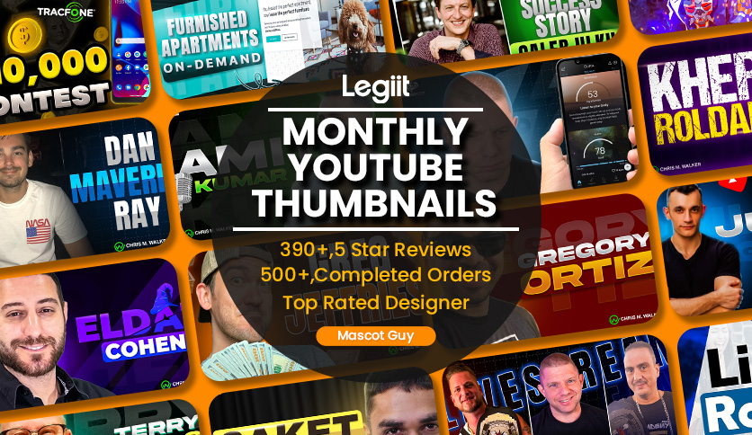 Monthly YouTube Thumbnail Designer | Legiit