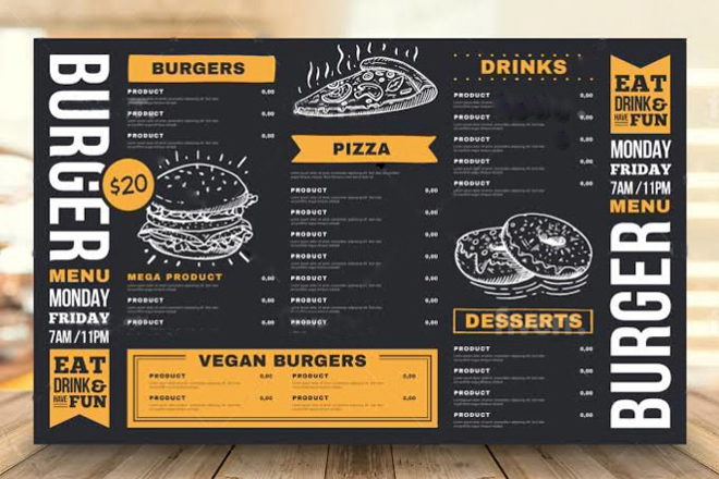 Modern Creative Restaurant Food Menu Card And Logo | Legiit