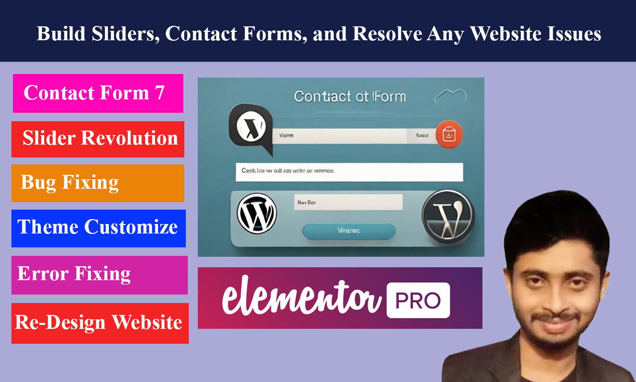 Create Slider, Contact Form And Fix Any Issue | Legiit