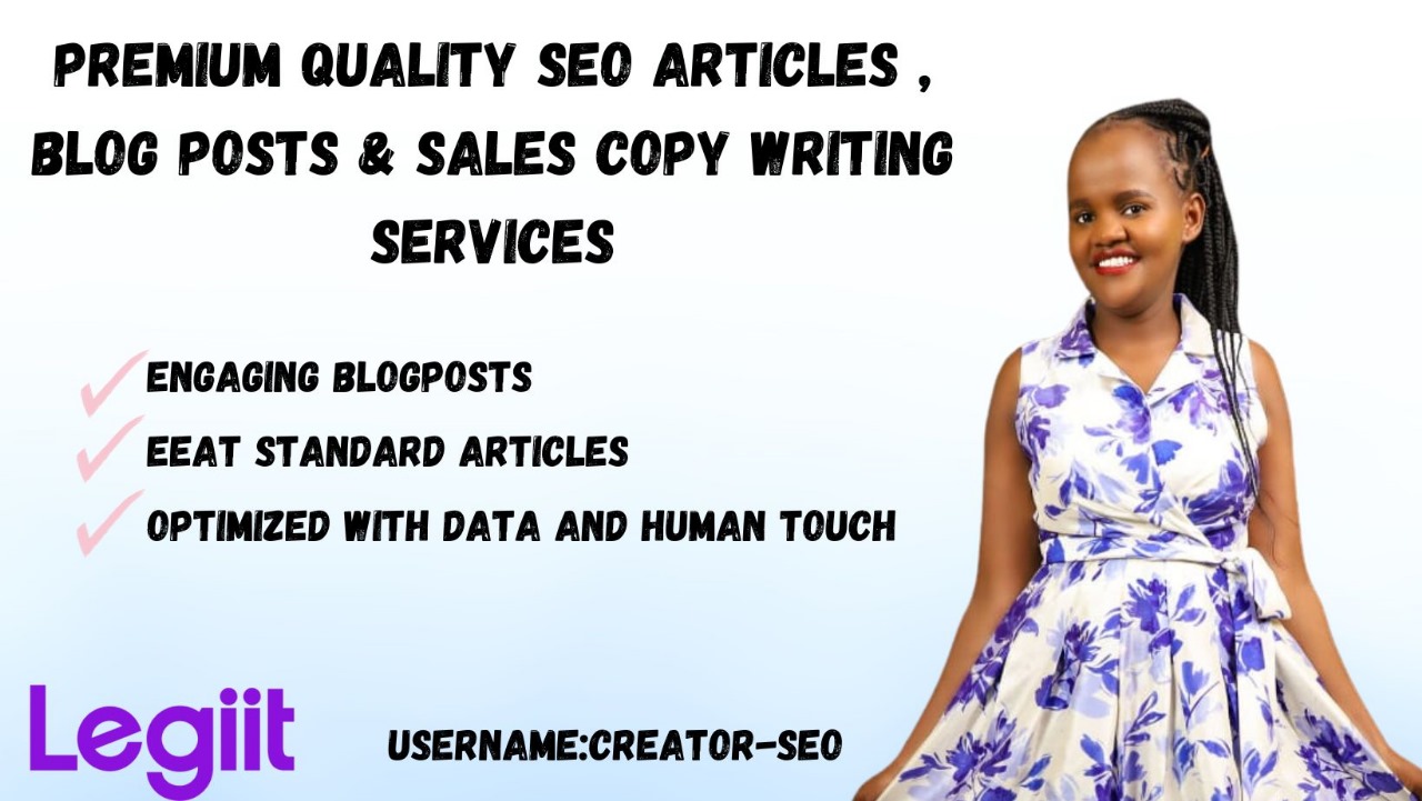 SEO Articles, Blog Posts & Sales Copy Writing | Legiit