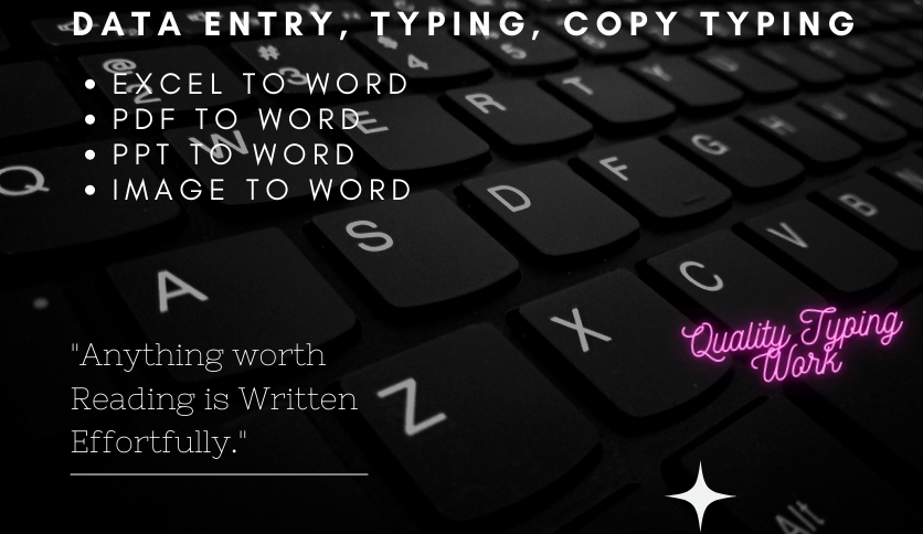 Data Entry, Typing, And Copy Paste Jobs Are Done. | Legiit