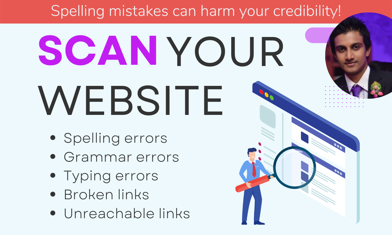 Scan Your Website For Typos, And Spelling Errors. | Legiit