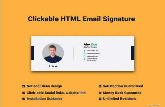 Create Clickable HTML Email Signature | Legiit