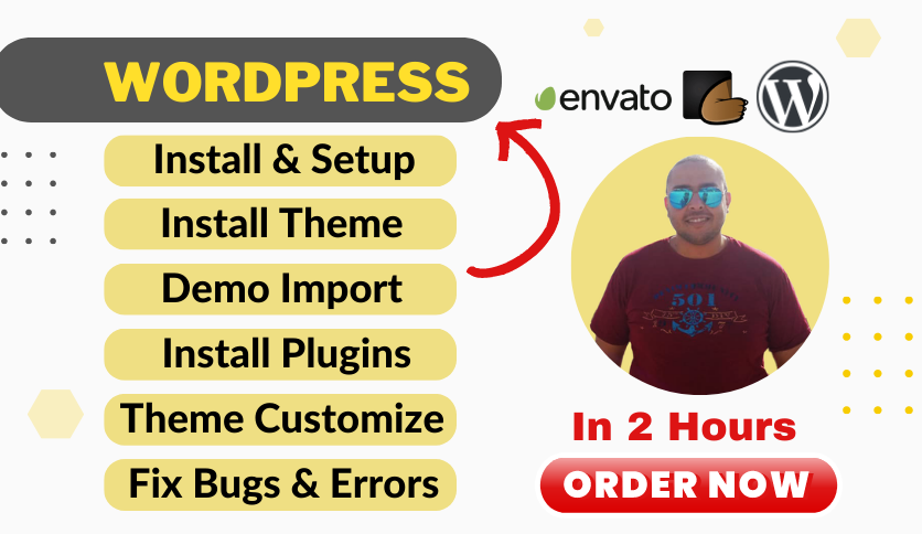 Install WordPress, Theme Installation, Demo Import | Legiit