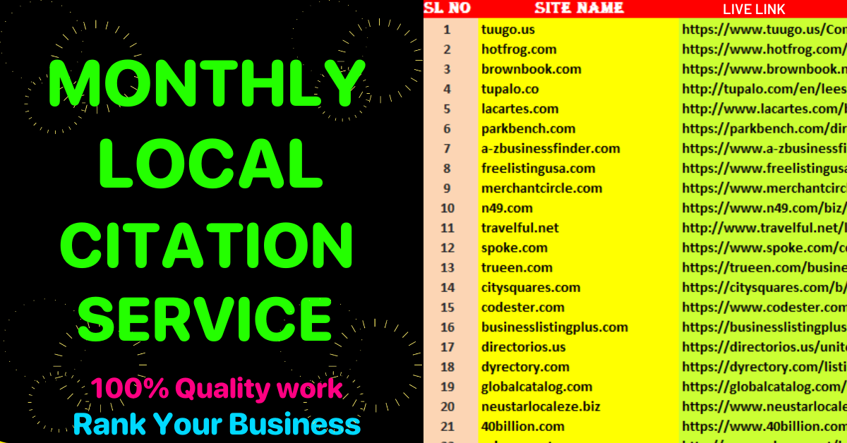 Rank Your Website With Monthly Citation Service | Legiit