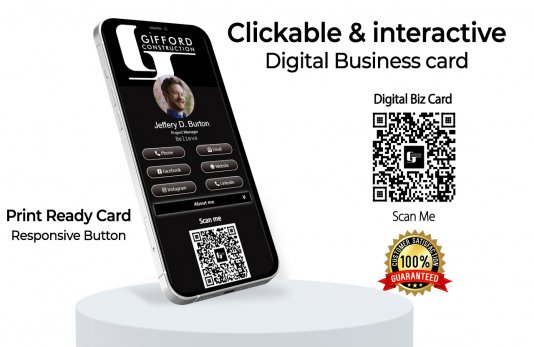 Clickable Digital Business Card Or Physical Card | Legiit