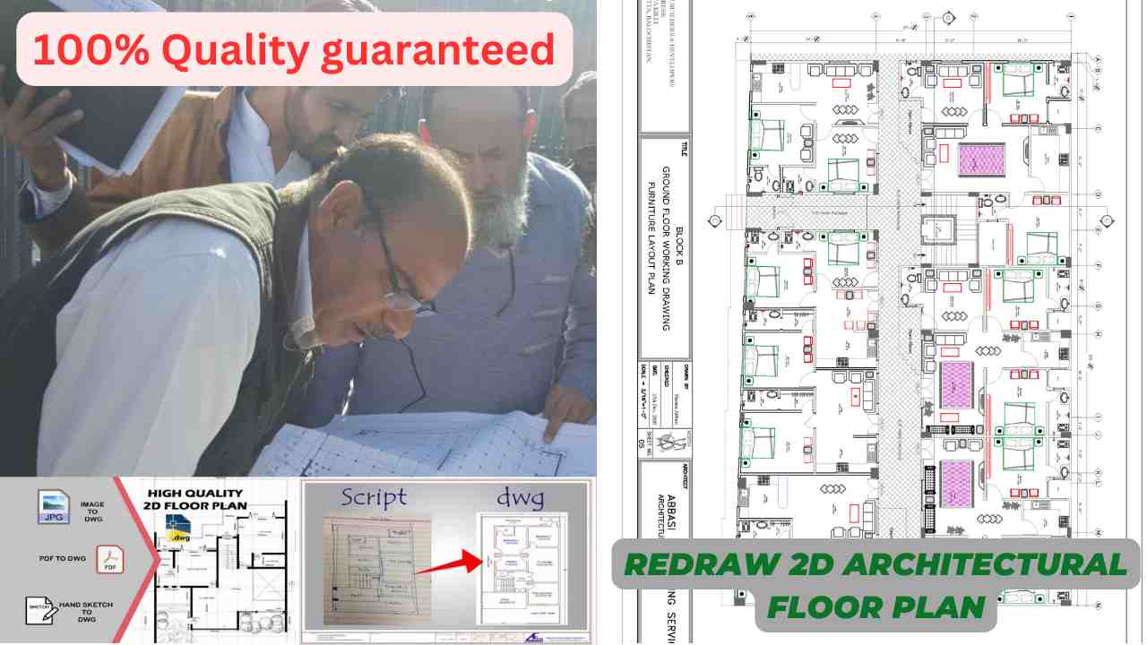 Redraw 2d Architectural Floor Plan Autocad Legiit