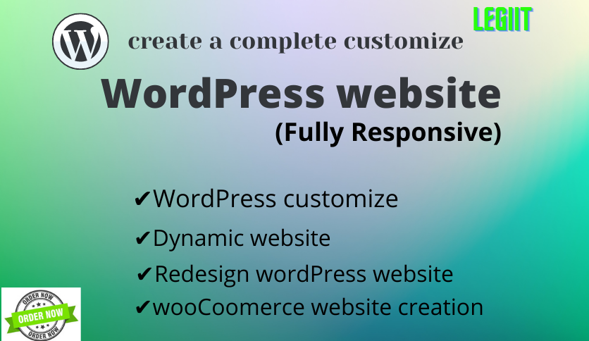 Create Customize, Redesign, Edit Your WordPress Website | Legiit