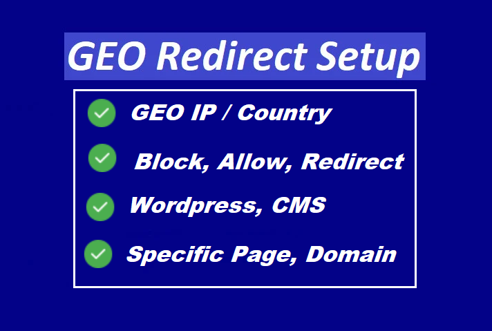 Setup GEO, Blocking, Redirect, Location Or Country | Legiit