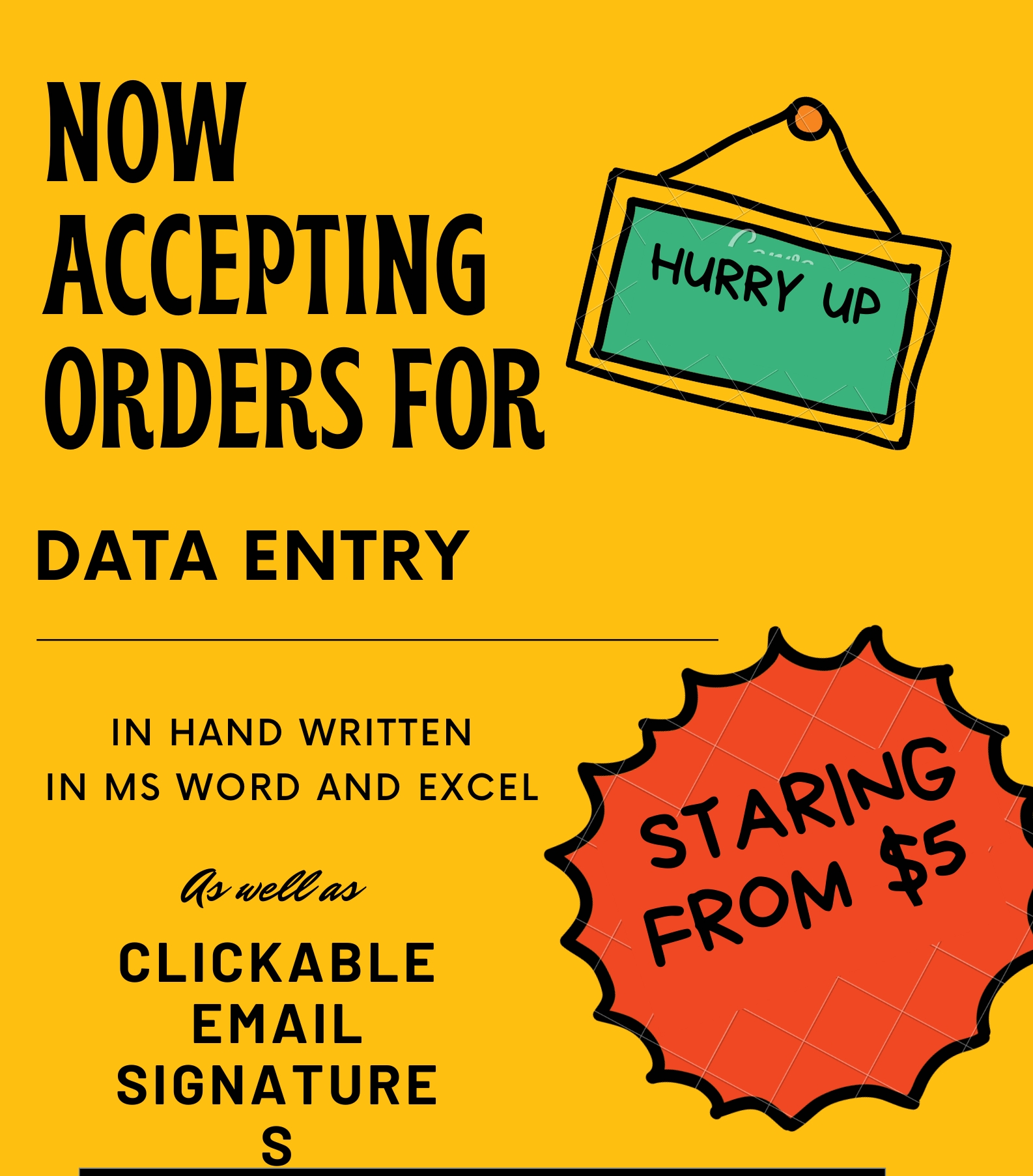 Data Entry - Handwritten And In MS Word And Excel And Clickable Email ...