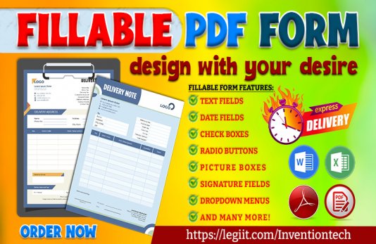 Design And Create A Fillable PDF Form For You | Legiit
