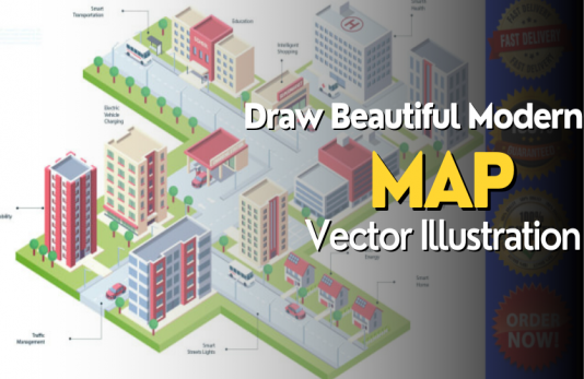 Draw Beautiful Modern Map In Vector Illustration | Legiit