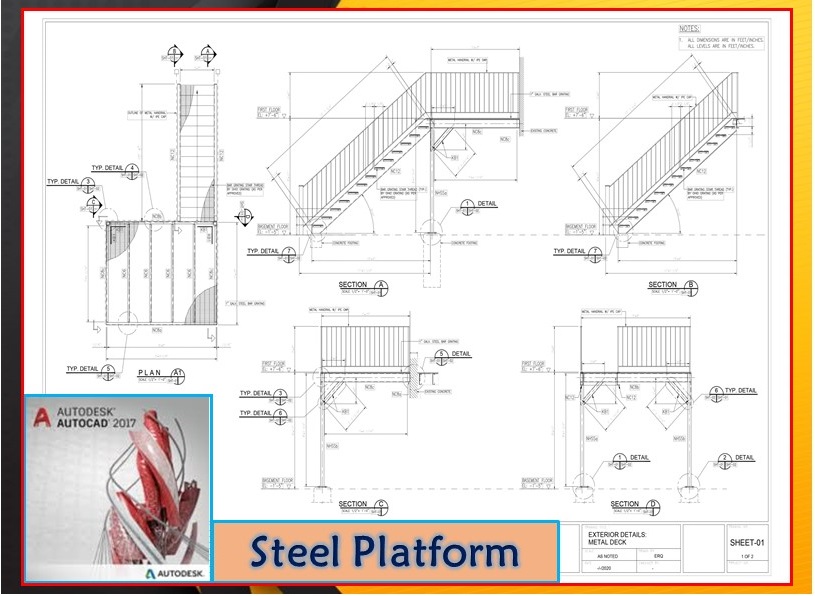 Autocad 2d Shop Drawings For Approval Of Steel Platforms/Steel ...