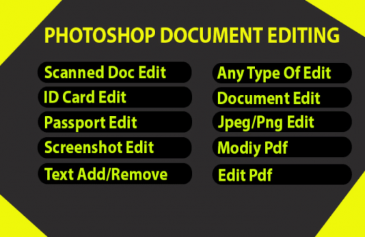 Any Document Work, PDF Edit, Text Change, Photoshop Document Editing ...