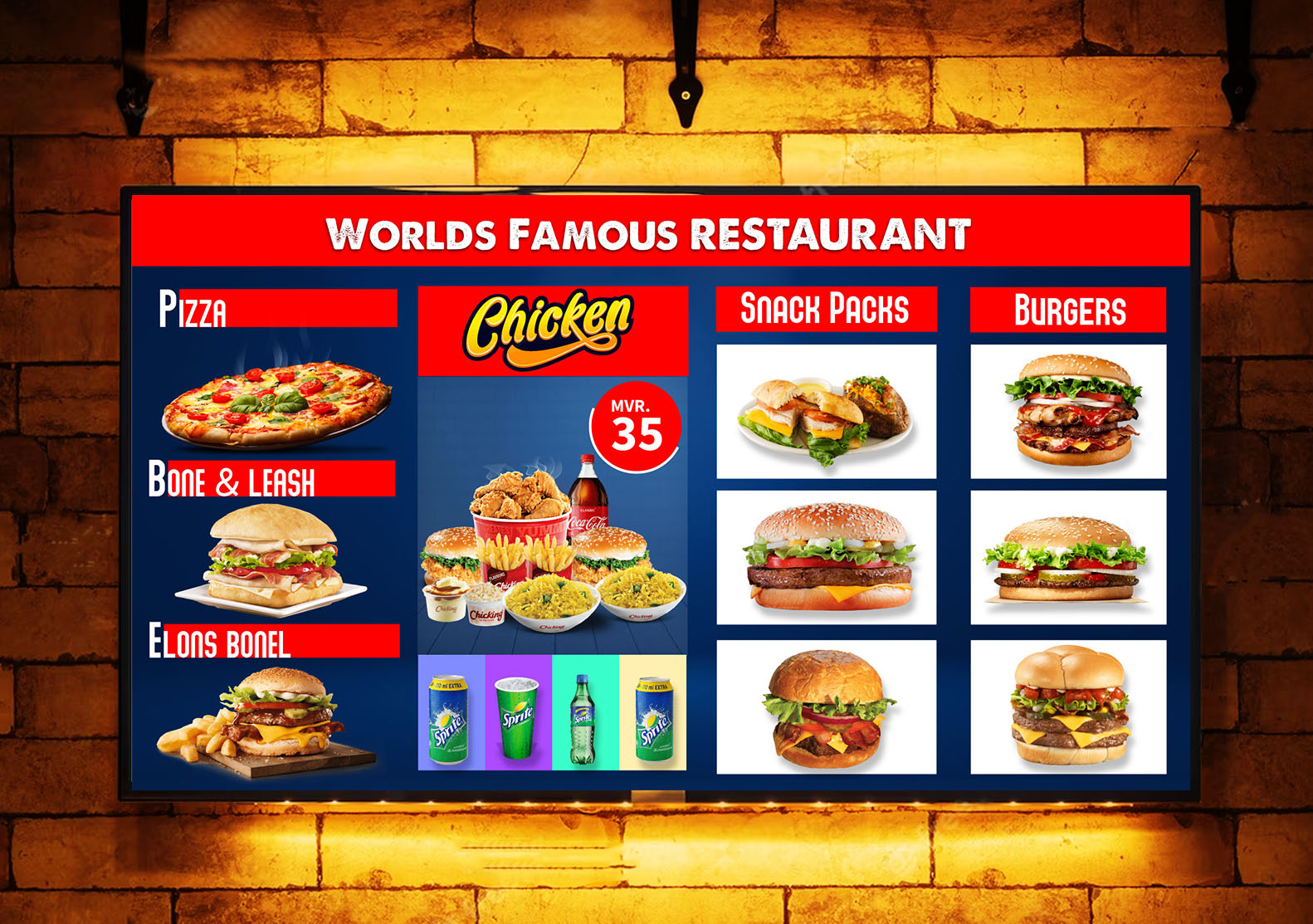 Design Perfect Digital Menu Board, Tv Screen Menu | Legiit