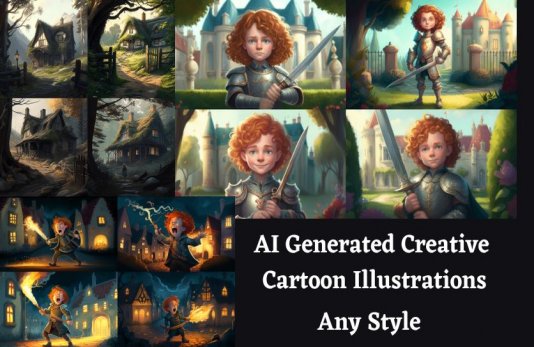 Creative AI Generated Cartoon Illustrations | Legiit