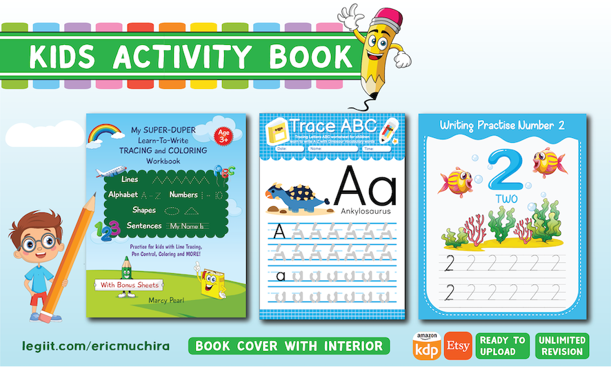 Kids Coloring Book, Kids Activity, Worksheets | Legiit