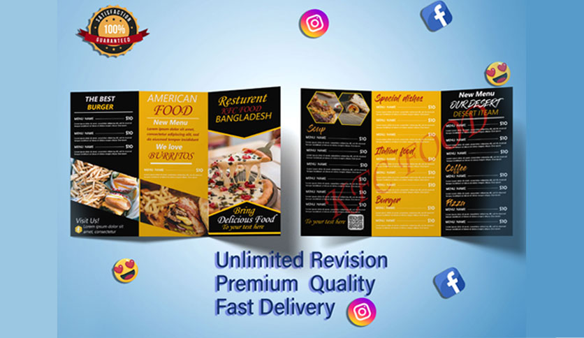 Digital Menu, Restaurant Menu, Food Menu Card | Legiit
