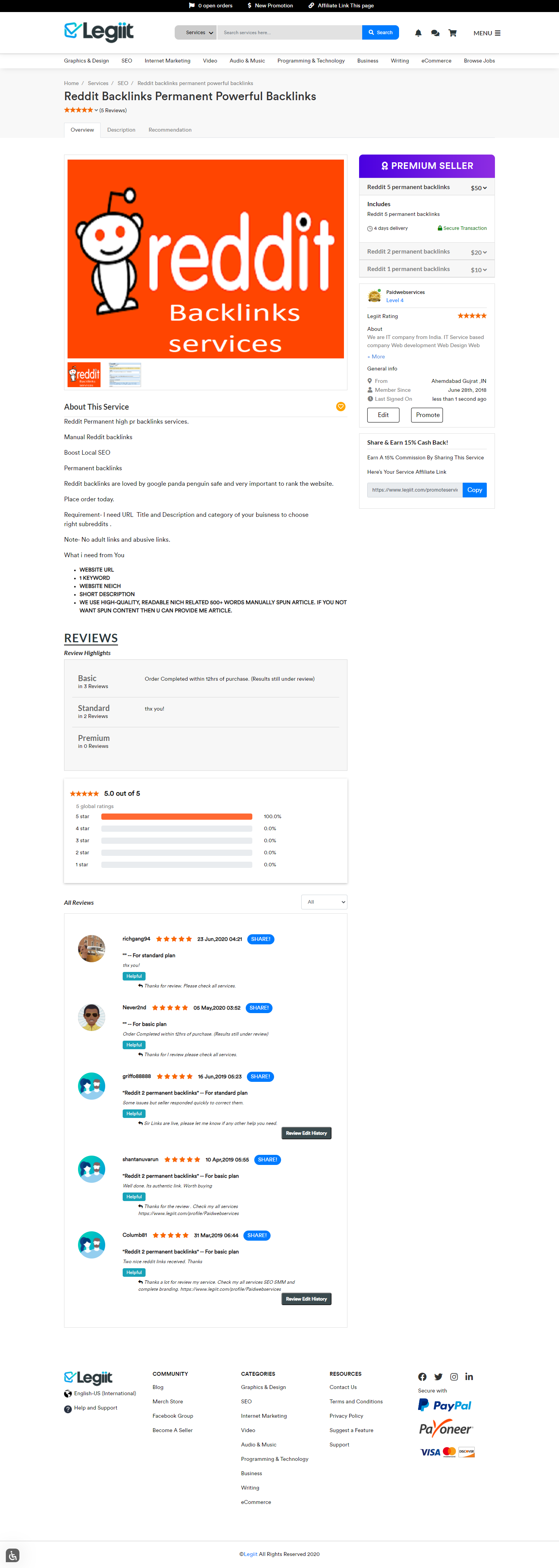 Reddit Permanent High Pr Permanent Backlinks Services | Legiit
